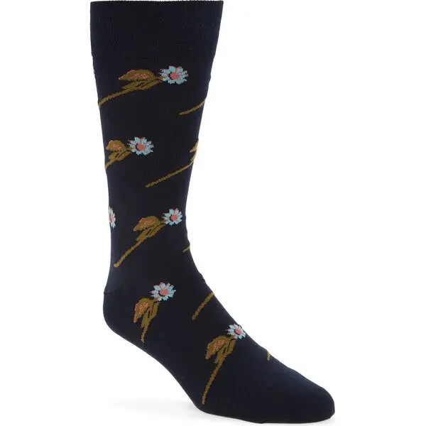 Paul Smith Flower Stem Dress Socks - Navy