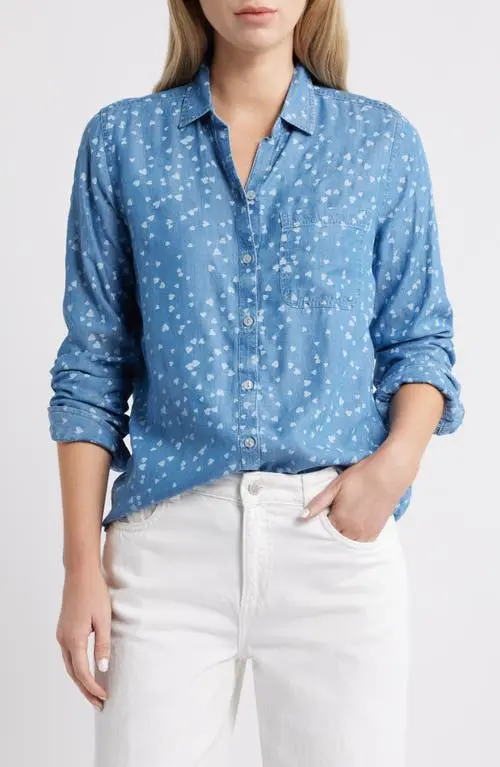 BEACHLUNCHLOUNGE Cassie Chambray Button-up Shirt - Butterfly Trail