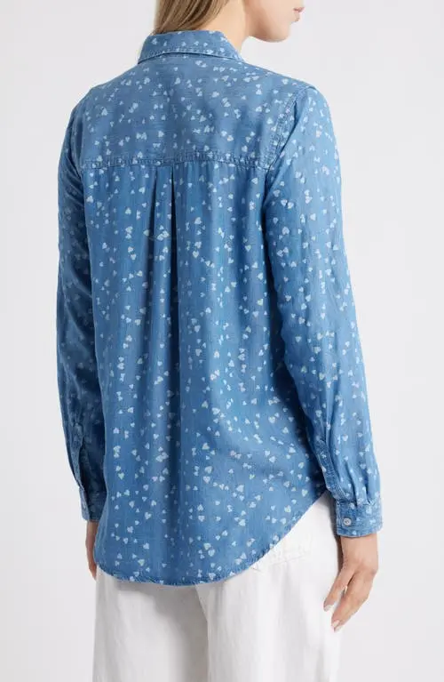 BEACHLUNCHLOUNGE Cassie Chambray Button-up Shirt - Butterfly Trail