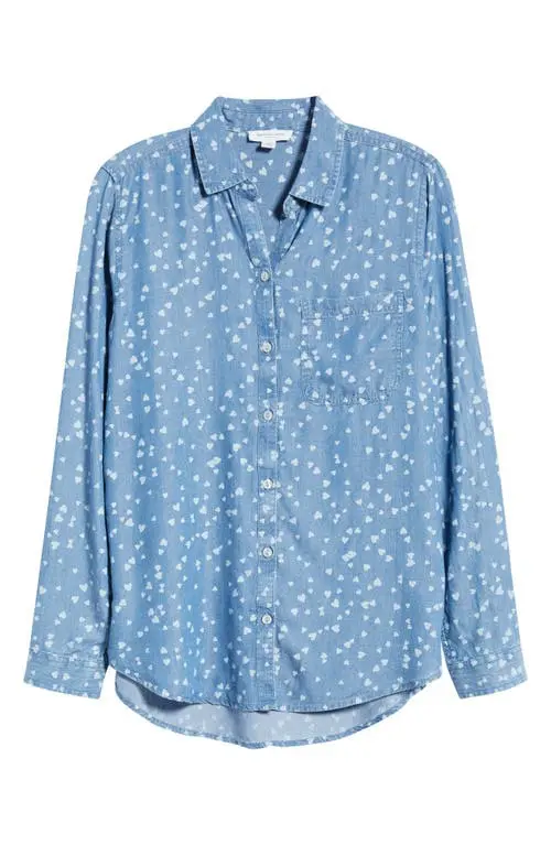 BEACHLUNCHLOUNGE Cassie Chambray Button-up Shirt - Butterfly Trail