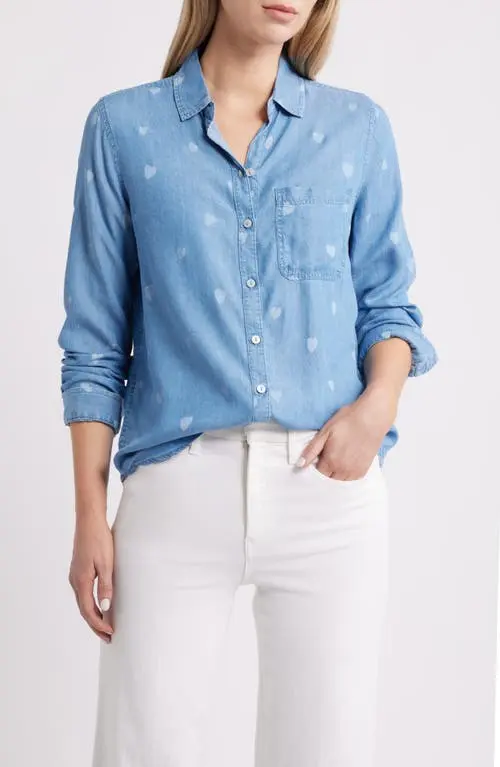 BEACHLUNCHLOUNGE Cassie Chambray Button-up Shirt - Sunlit Hearts