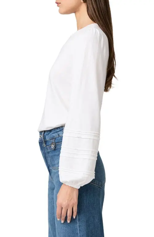 Paige Cyrano Pintuck Jersey Top - White
