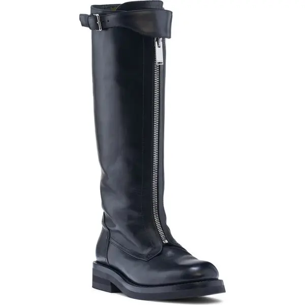 Alexander McQueen Knee High Riding Boots - Black