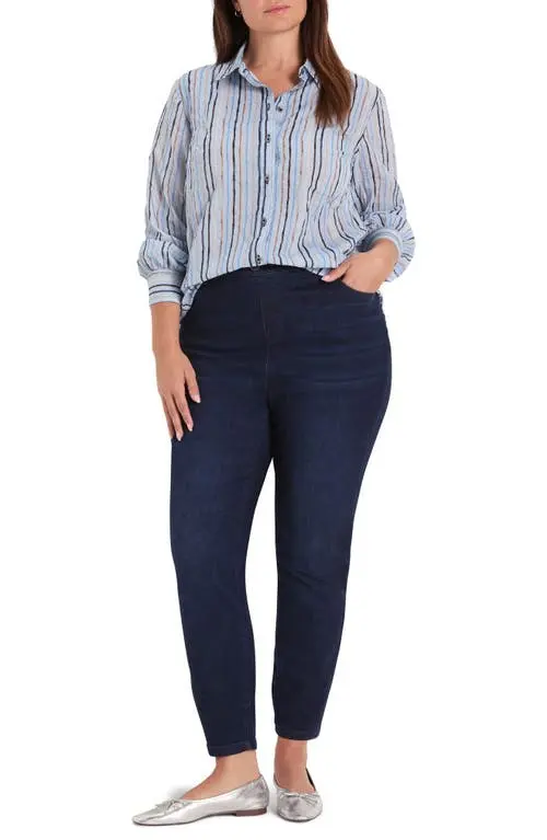 NIC+ZOE Drifty Stripe Cotton Button-up Blouse
