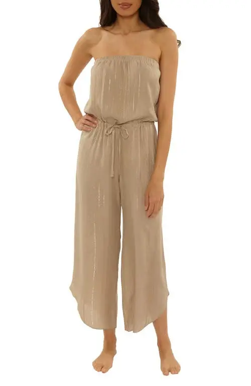 BECCA® By Rebecca Virtue Radiance Strapless Cover-up Jumpsuit - Latte