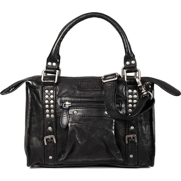ROAN Visual Leather Satchel - Black Flame Tml