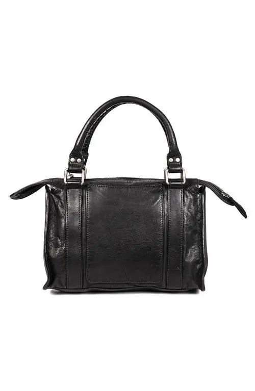 ROAN Visual Leather Satchel - Black Flame Tml