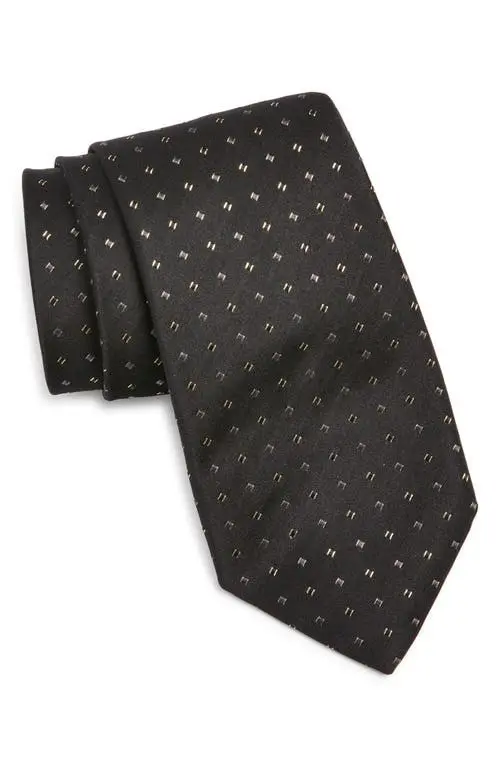 Canali Gold-embellished Silk Tie - Black