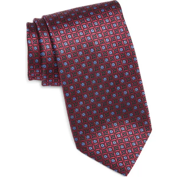 Canali Medallion Silk Neck Tie - Red