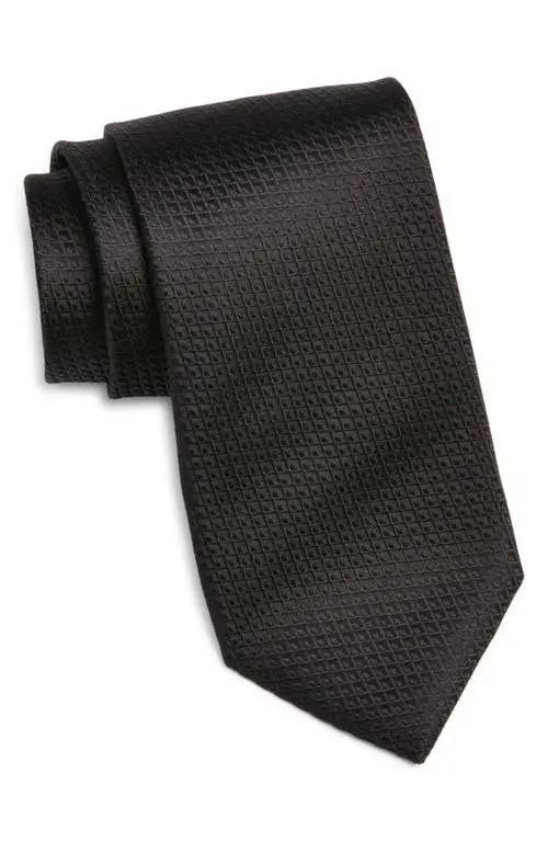 Canali Silk Jacquard Necktie - Black