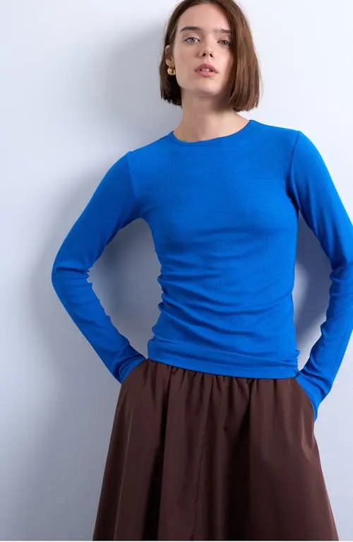 Topshop Long Sleeve Rib Top