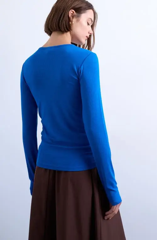 Topshop Long Sleeve Rib Top