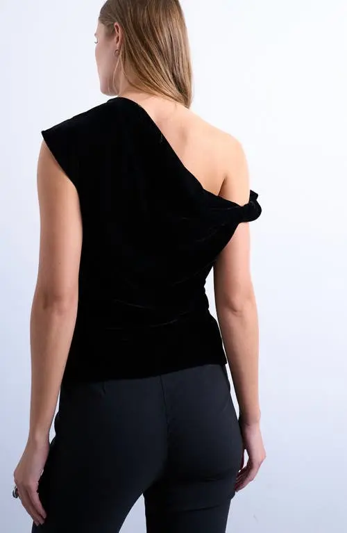 Topshop Twist One-shoulder Velvet Top
