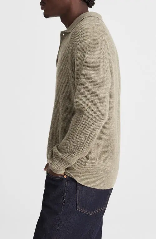 Madewell Wool Blend Waffle Knit Sweater Polo