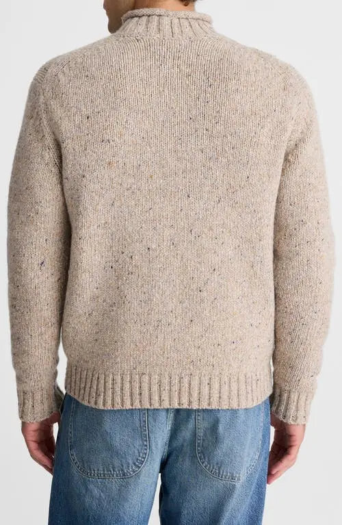 Madewell Roll Neck Donegal Wool Blend Sweater - Oatmeal