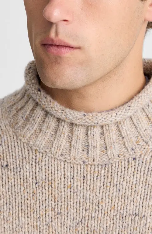 Madewell Roll Neck Donegal Wool Blend Sweater - Oatmeal