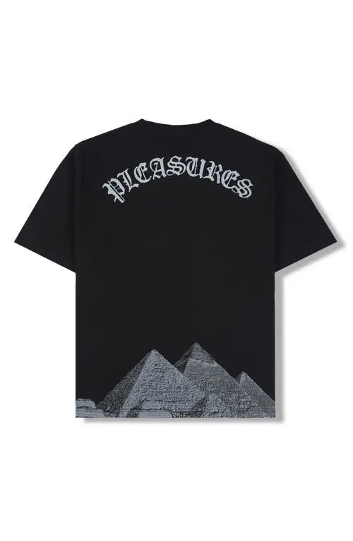 PLEASURES Elevation Heavyweight Cotton Graphic T-shirt - Black