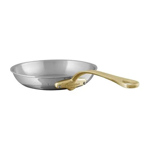 MAUVIEL M'cook B 5-ply Polished Stainless Steel Frying Pan With Brass Handle - Silver