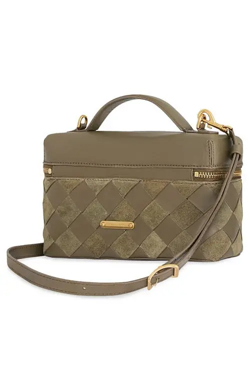 Rebecca Minkoff Frankie Woven Leather Train Case - Willow