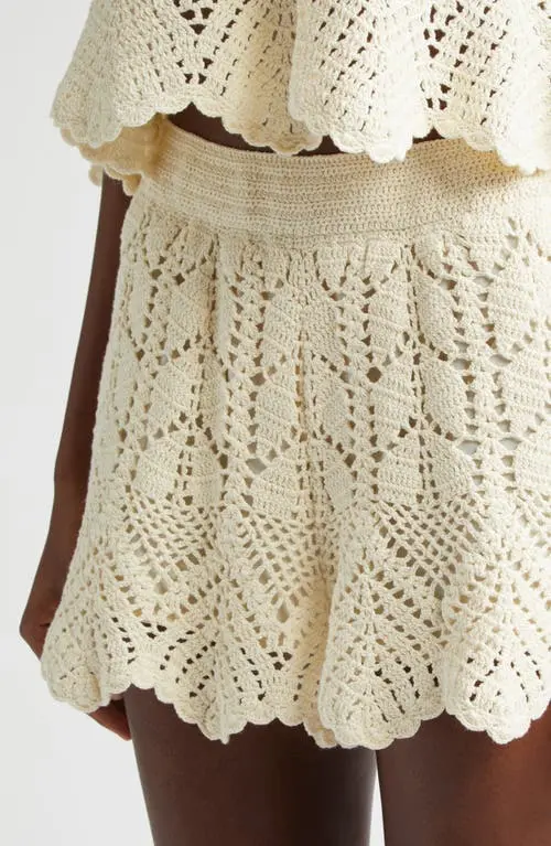 Zimmermann Awaken Crochet Shorts - Cream