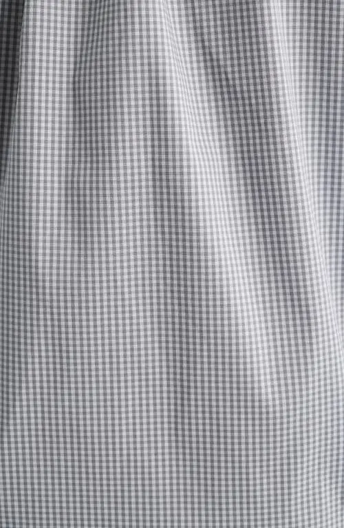EAGLE Regular Fit Grey Gingham Check Cotton Button-down Oxford Shirt - Gray