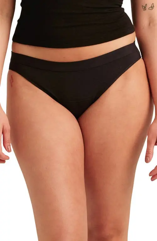 SAALT Leakproof Regular Absorbency Stretch Cotton Bikini - Black