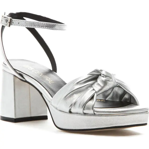 275 CENTRAL Malik Ankle Strap Platform Sandal - Silver