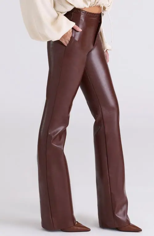 House Of Cb Adara Vegan Leather Flare Pants
