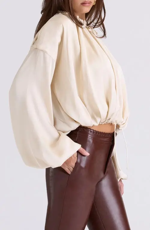House Of Cb Satin Open-front Top
