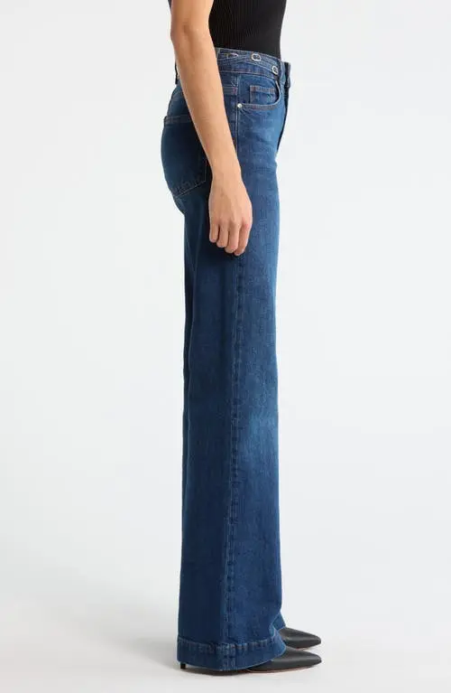 Paige Leenah Waist Buckle Wide Leg Jeans