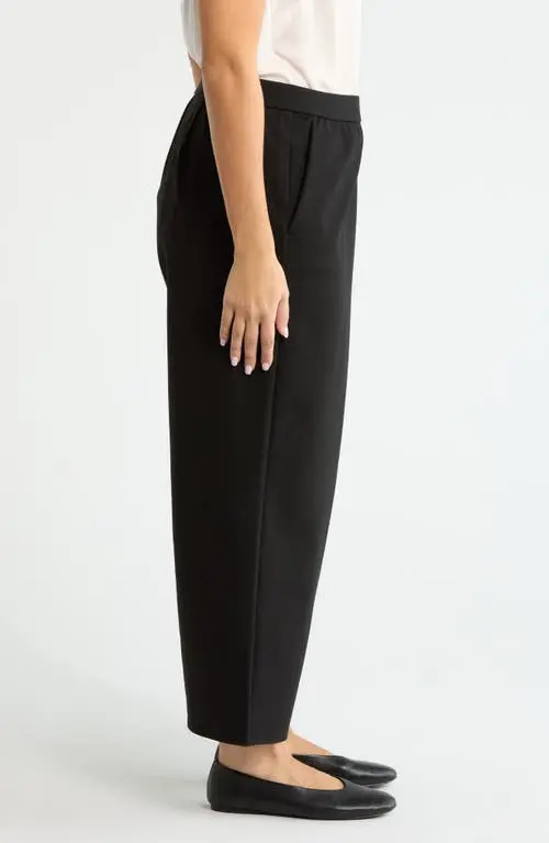 Eileen Fisher Wide Leg Ankle Length Trousers - Black