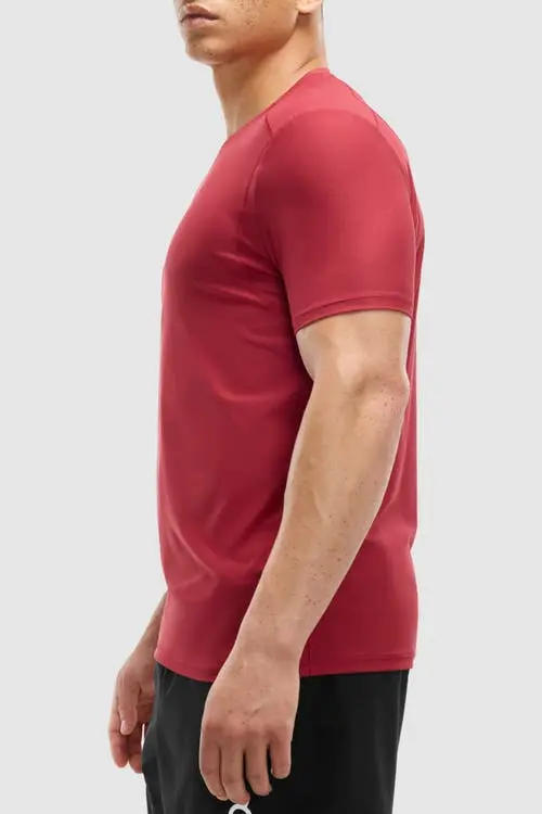 PELOTON Essential Performance Short Sleeve Shirt - Garnet