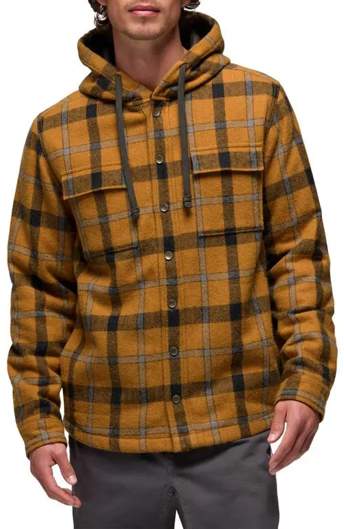 Prana Asgard Hooded Flannel Shirt Jacket - Dijon