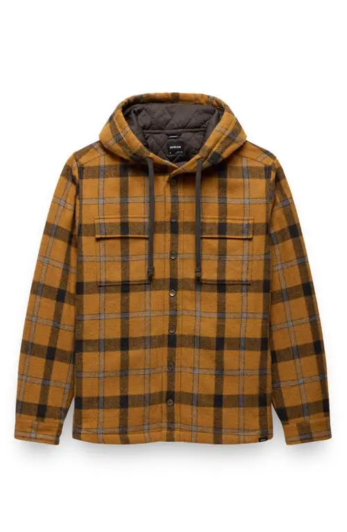 Prana Asgard Hooded Flannel Shirt Jacket - Dijon