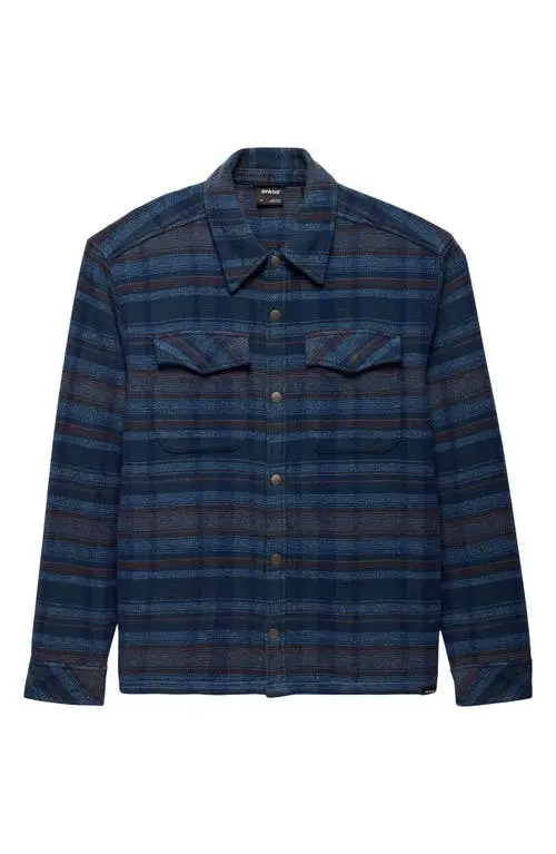 Prana Happy Camp Flannel Snap-up Shirt Jacket - Stormy Night