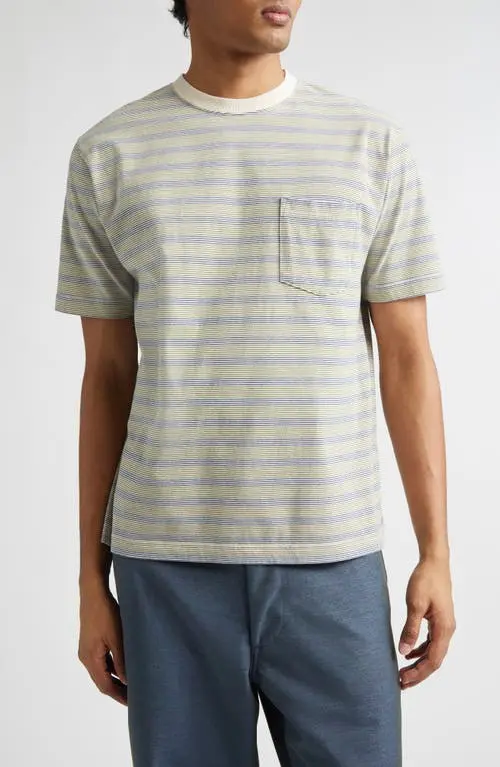 BEAMS Pinstripe Pocket T-shirt