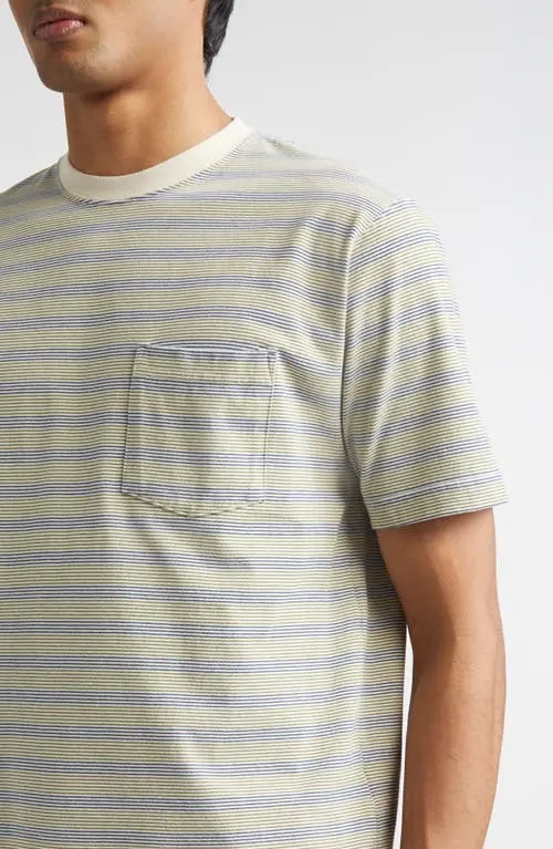 BEAMS Pinstripe Pocket T-shirt