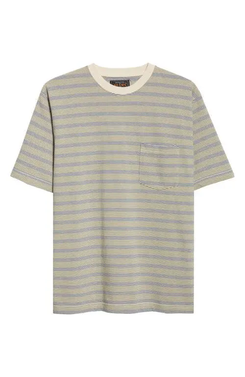 BEAMS Pinstripe Pocket T-shirt