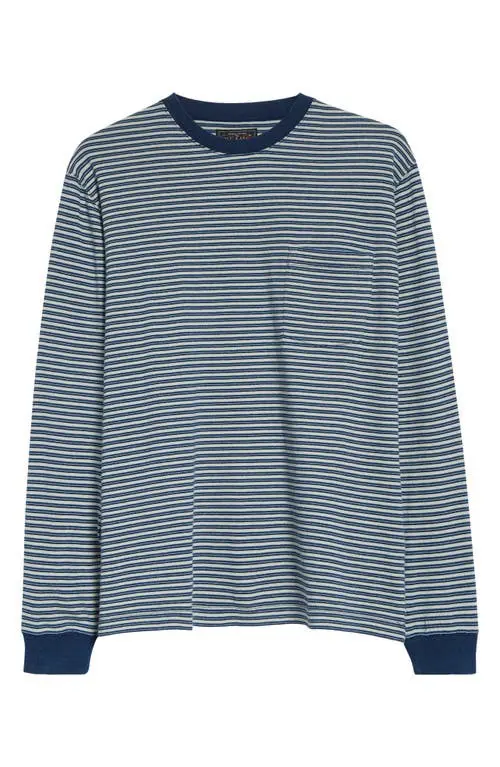 BEAMS Indigo Stripe Pocket T-shirt