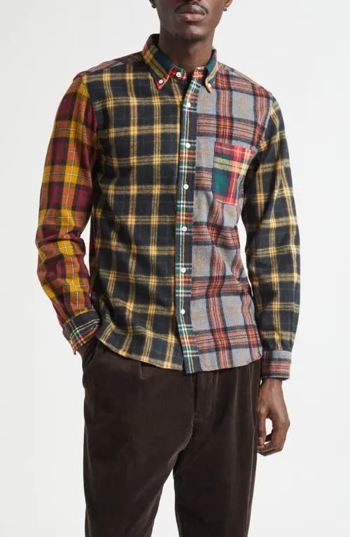 BEAMS Plaid Flannel Button-down Shirt