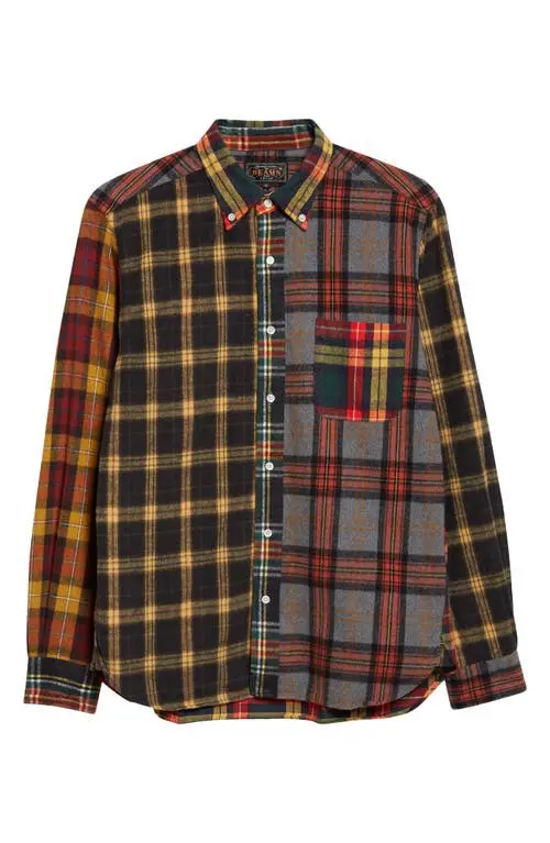 BEAMS Plaid Flannel Button-down Shirt