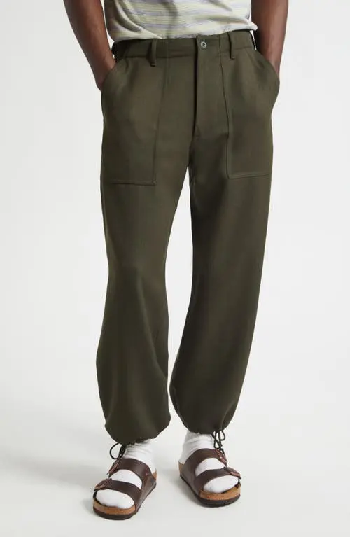 BEAMS Utility Drawstring Waist Wool Trousers