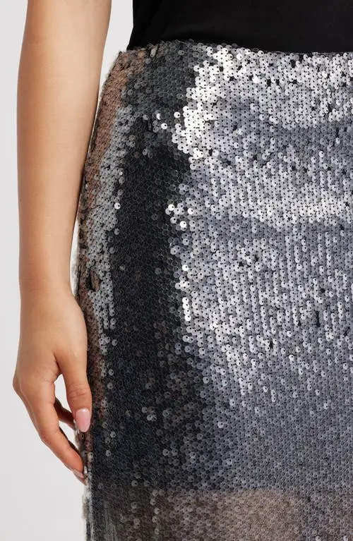 ICHI Sequin Embellished Skirt