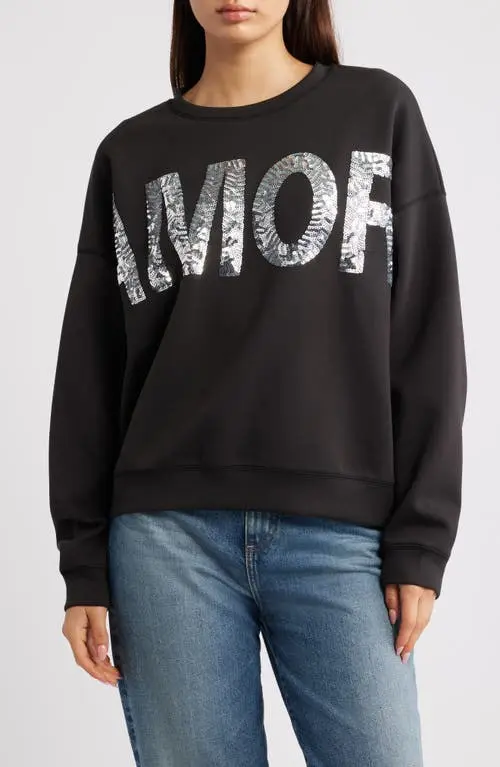 ICHI Sequined Appliqué Sweatshirt