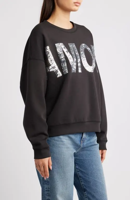 ICHI Sequined Appliqué Sweatshirt