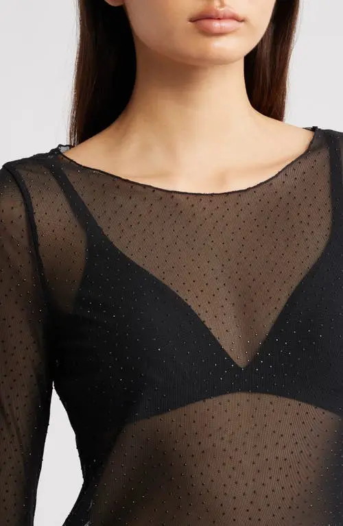 ICHI Ihnoviola Sparkle Mesh Shirt