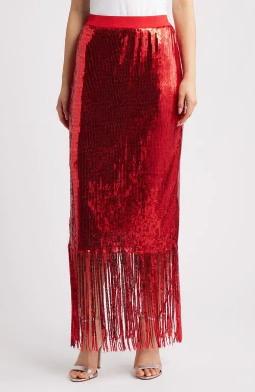 ICHI Ihmollia Sequin Fringe Skirt