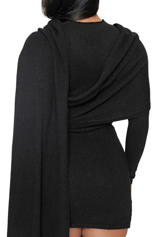 JLUXLABEL Long Sleeve Scarf Body-con Mini Dress