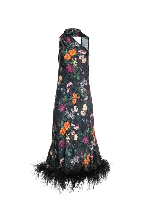 VASILIKI Liya Cannes One Sleeve Maxi Dress - Black