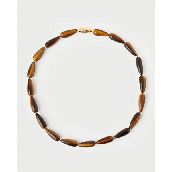 PDPAOLA Tiger Eye Drop Necklace - Eye Tiger